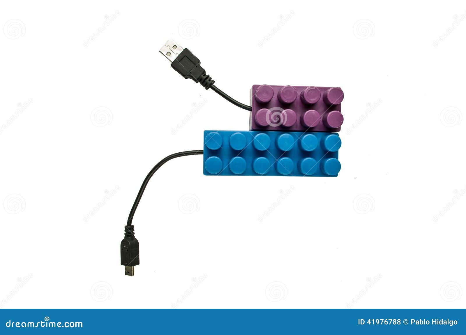 Blue and Purple Legos Connected To Usb Cables Stock Photo - Image of ...