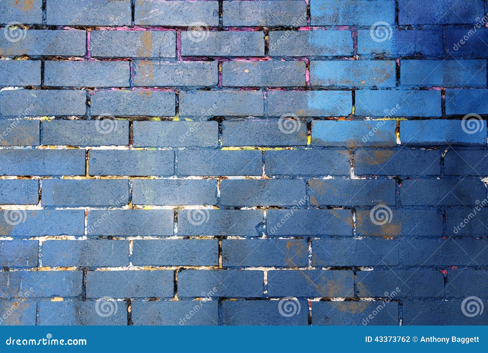 Blue and Purple Painted Brick Wall Background Stock Photo - Image of ...