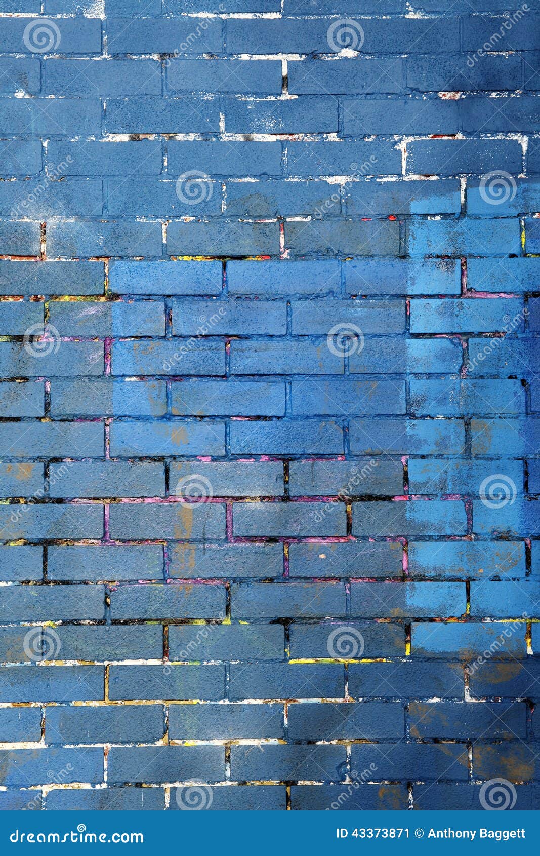 Blue and Purple Painted Brick Wall Background Stock Image - Image of ...