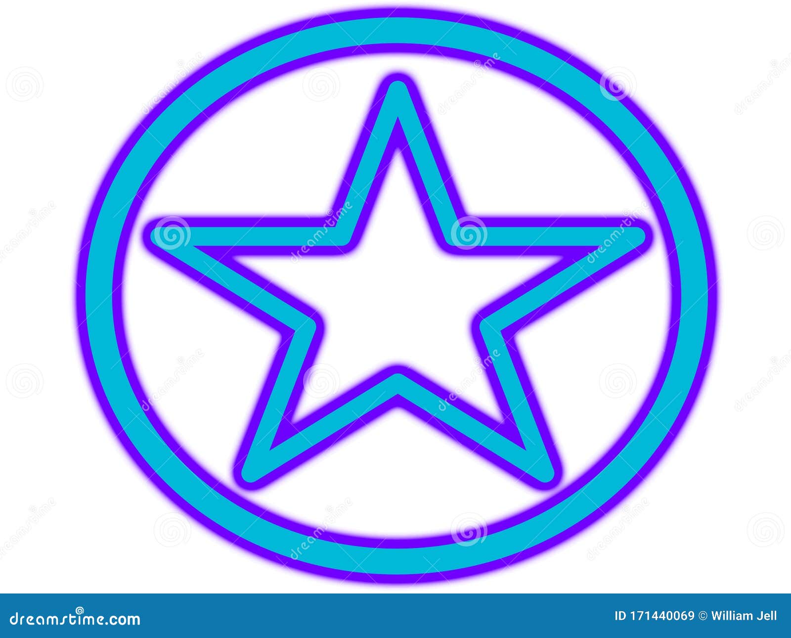 Blue and Purple Pentagram Pentacle Wiccan Symbol Stock Illustration ...