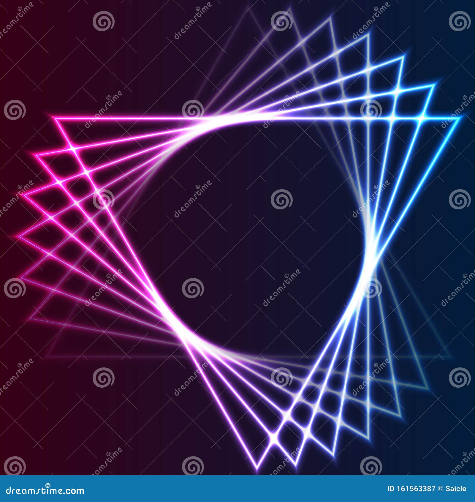 Blue Purple Retro Neon Laser Triangles Abstract Background Stock Vector ...