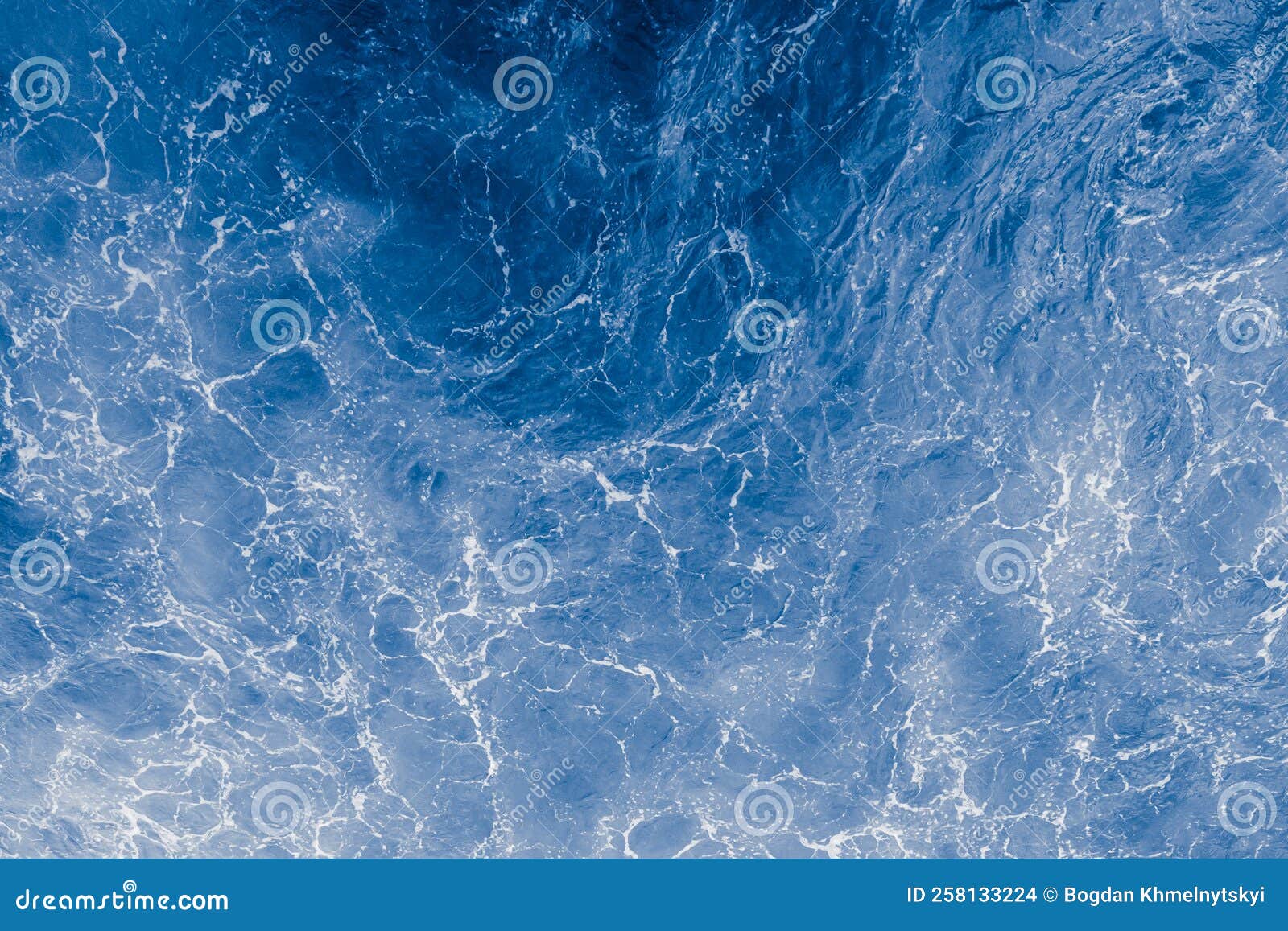 Blue Purple Sea Surface with Waves, Splash and Bubbles Stock Photo ...