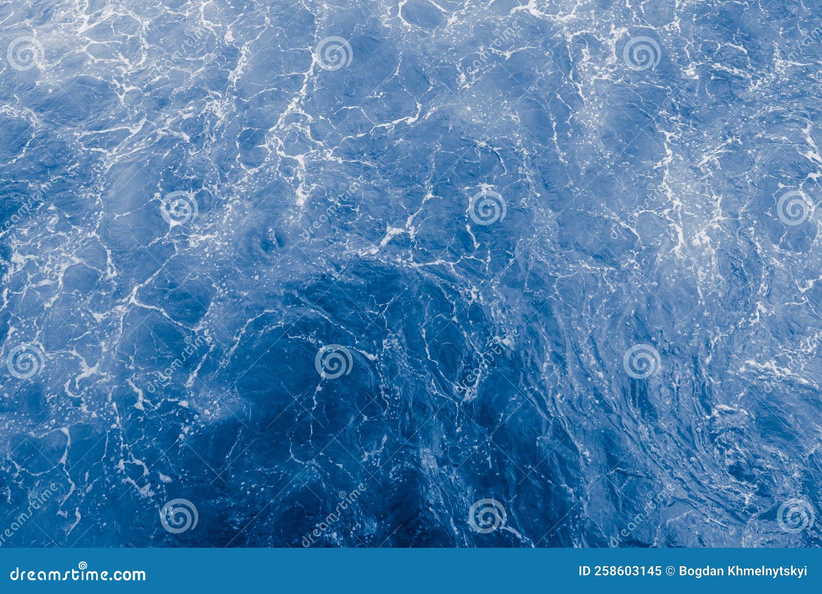 Blue Purple Sea Surface with Waves, Splash and Bubbles Stock Image ...