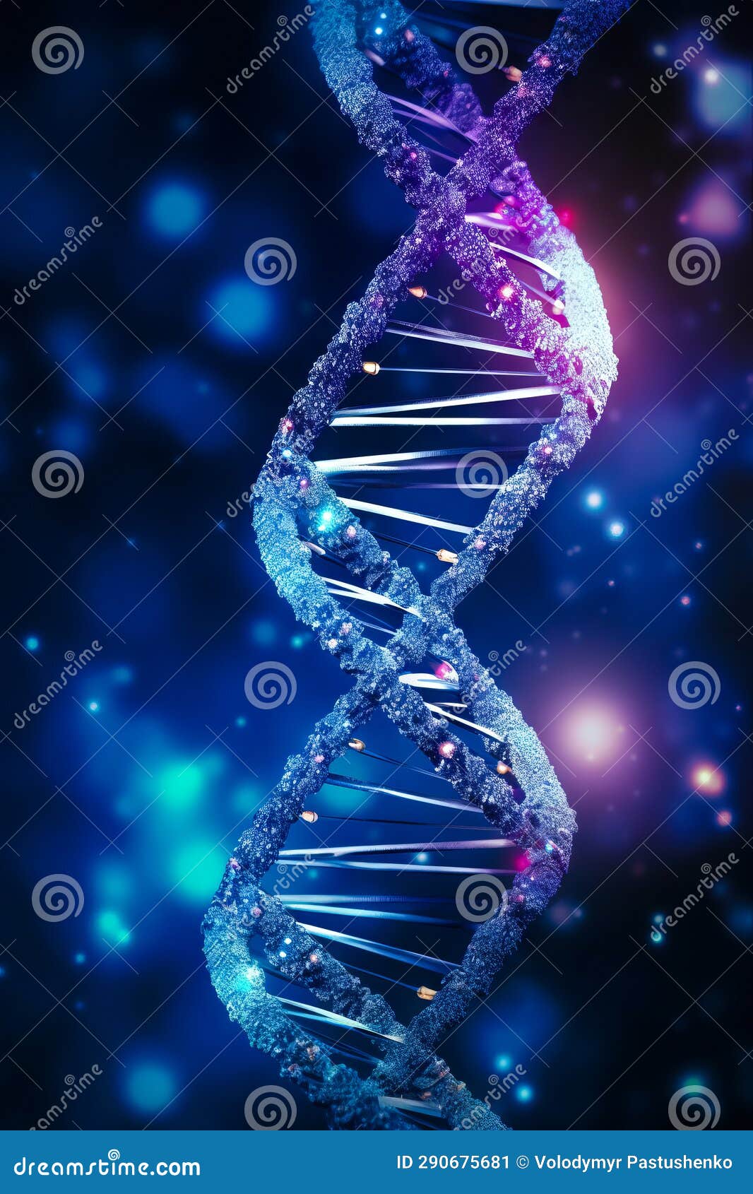 Blue and Purple Structure with Spiral of Strands on it. Generative AI ...