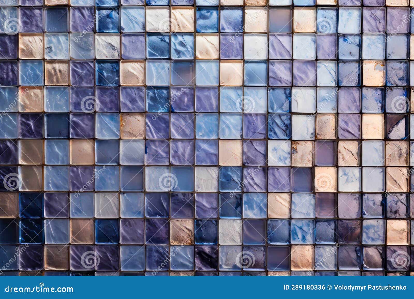 Blue and Purple Tile Wall with Pattern of Squares. Generative AI Stock ...