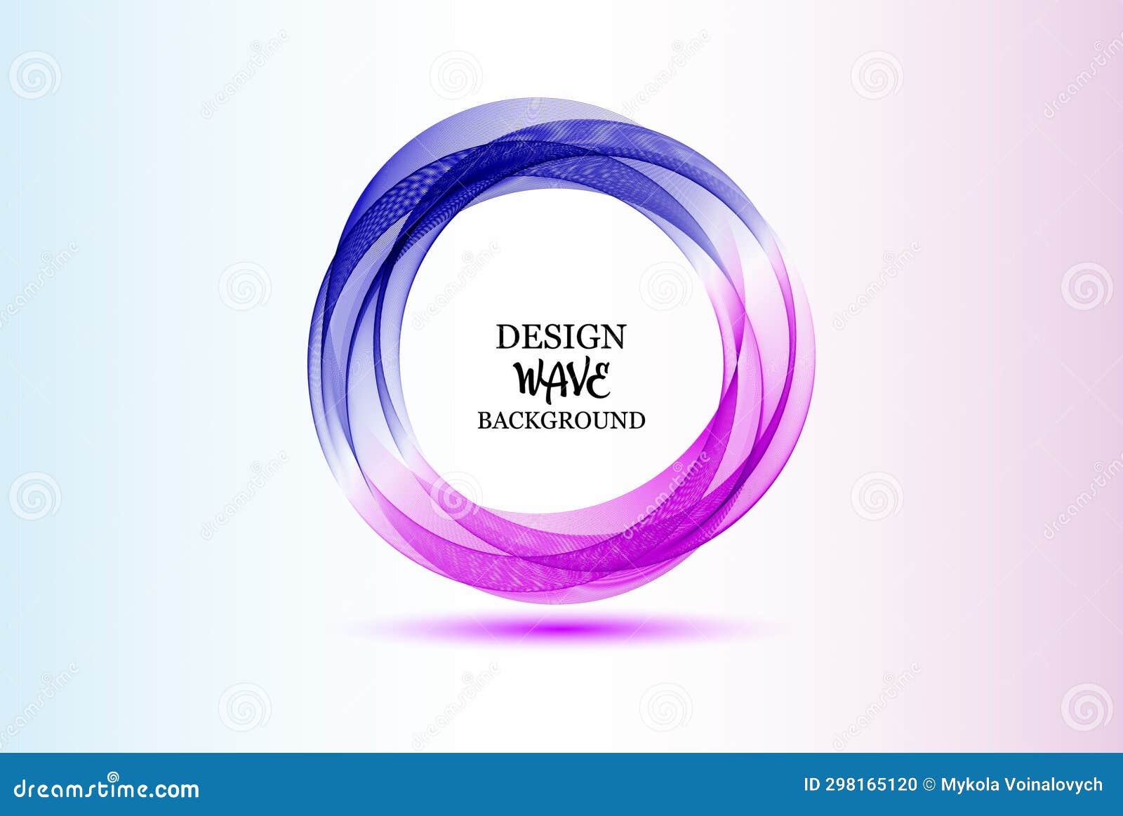 Blue Purple Transparent Wave Frame with Shadow on Abstract Background ...