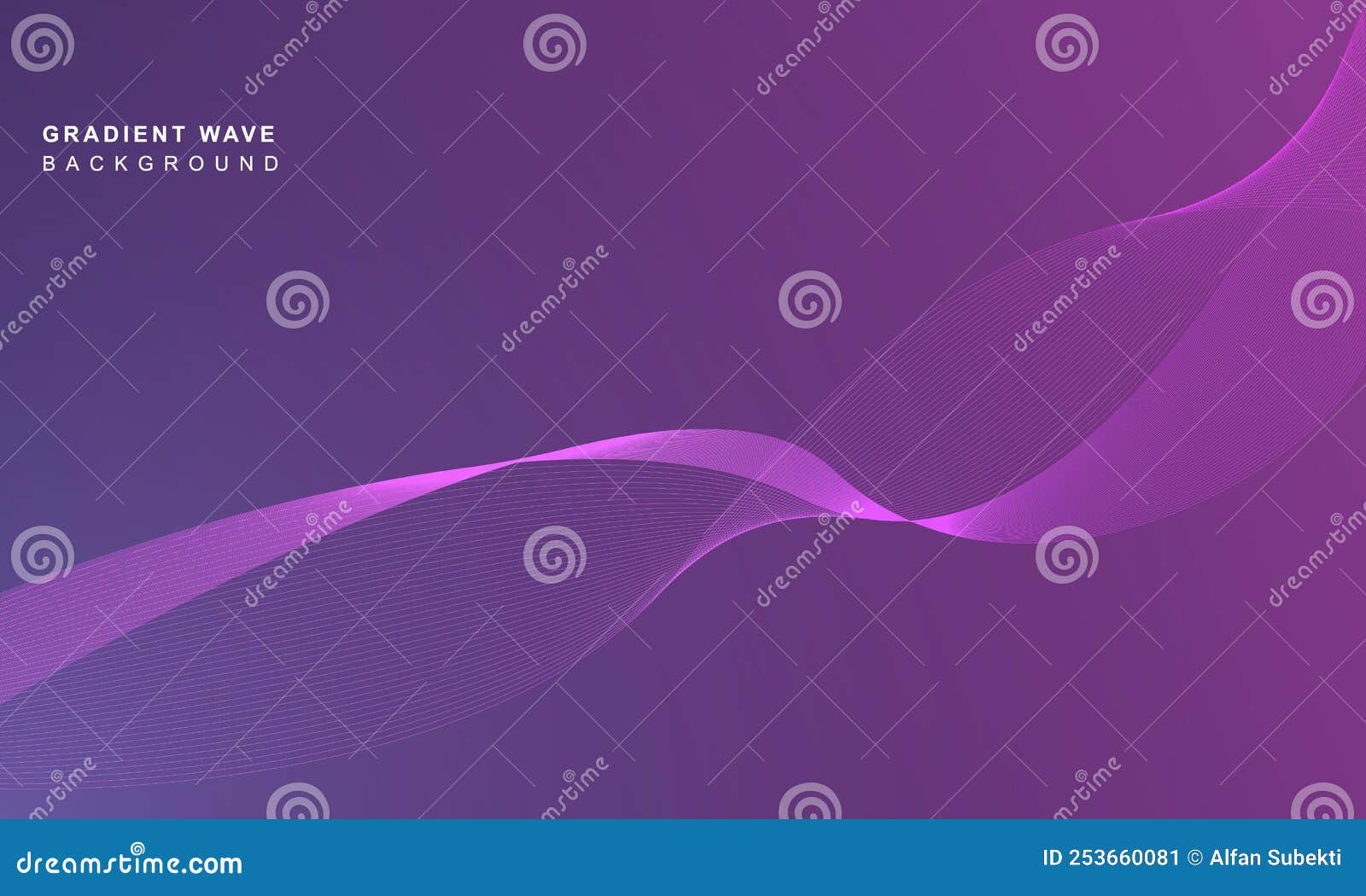 Blue Purple Wave Line Gradient Background. Stock Vector - Illustration ...