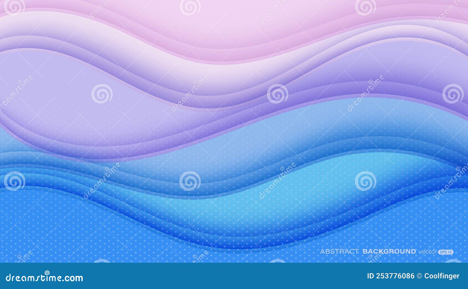 Blue and Purple Wave Shape with Dot Pattern Abstract Background Stock ...