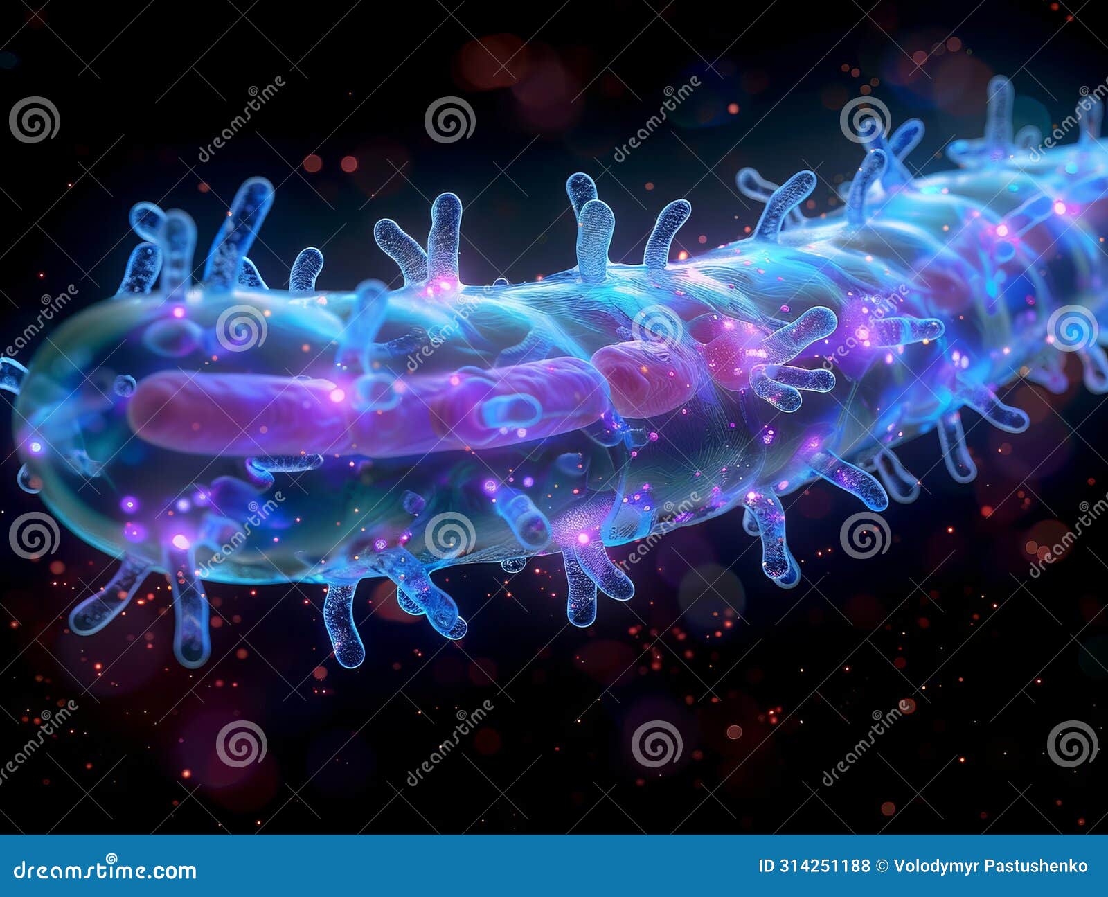 A Blue and Purple Worm in the Dark Stock Photo - Image of disease, blue ...