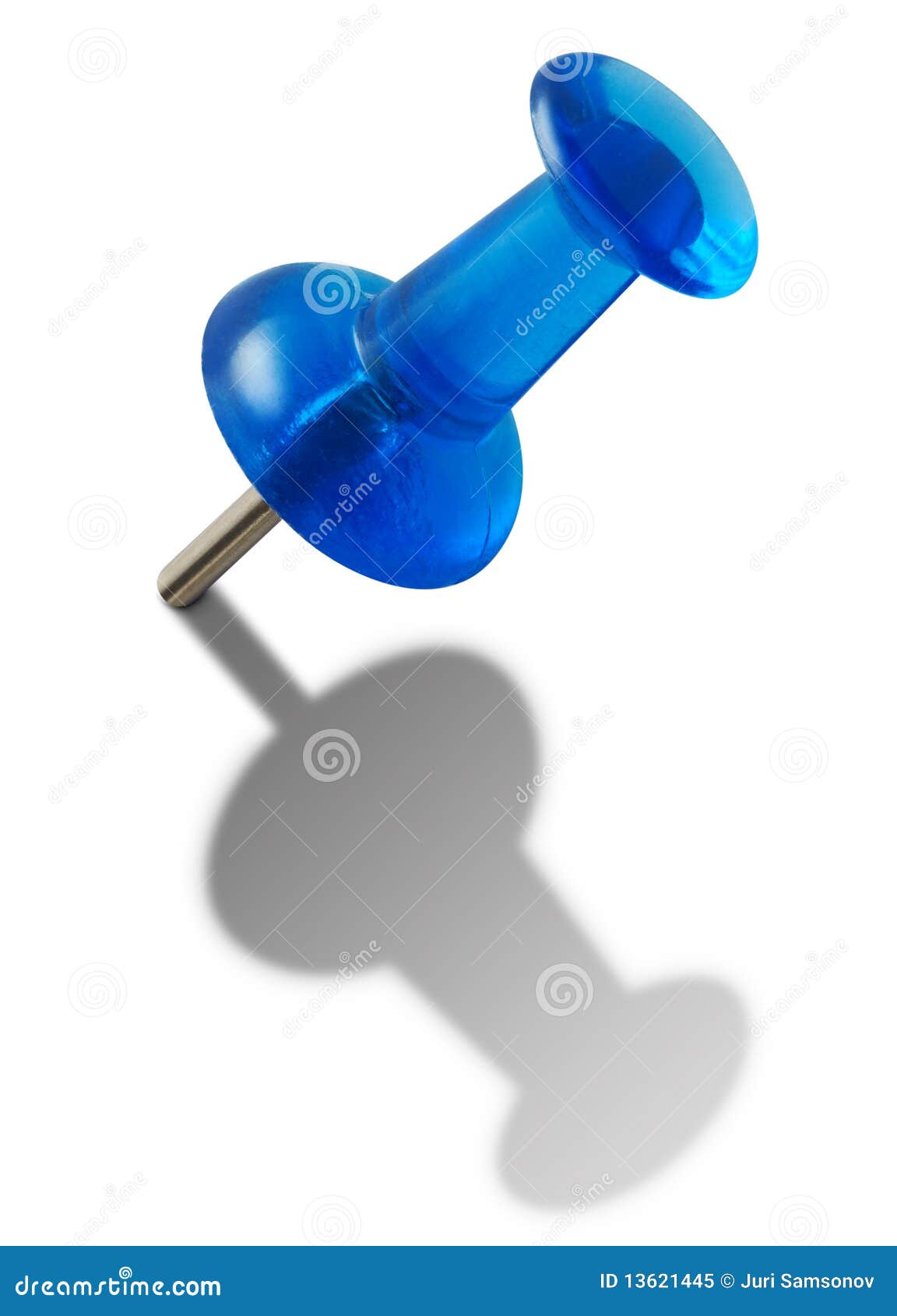 Blue push-pin. stock image. Image of close, path, push - 13621445