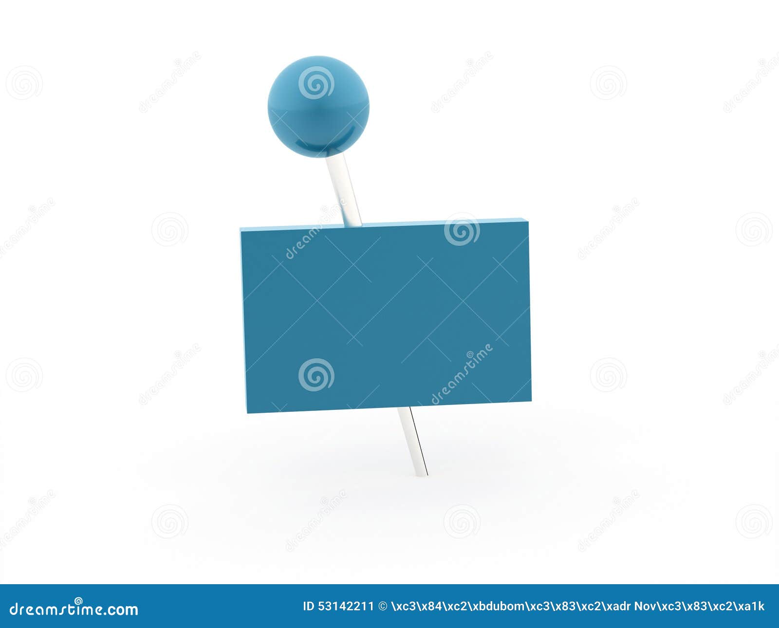 Blue Push Pin Concept with Banner Rendered Stock Illustration ...
