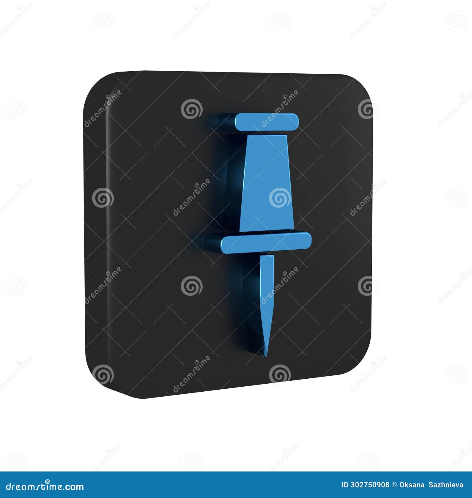 Blue Push Pin Icon Isolated on Transparent Background. Thumbtacks Sign ...