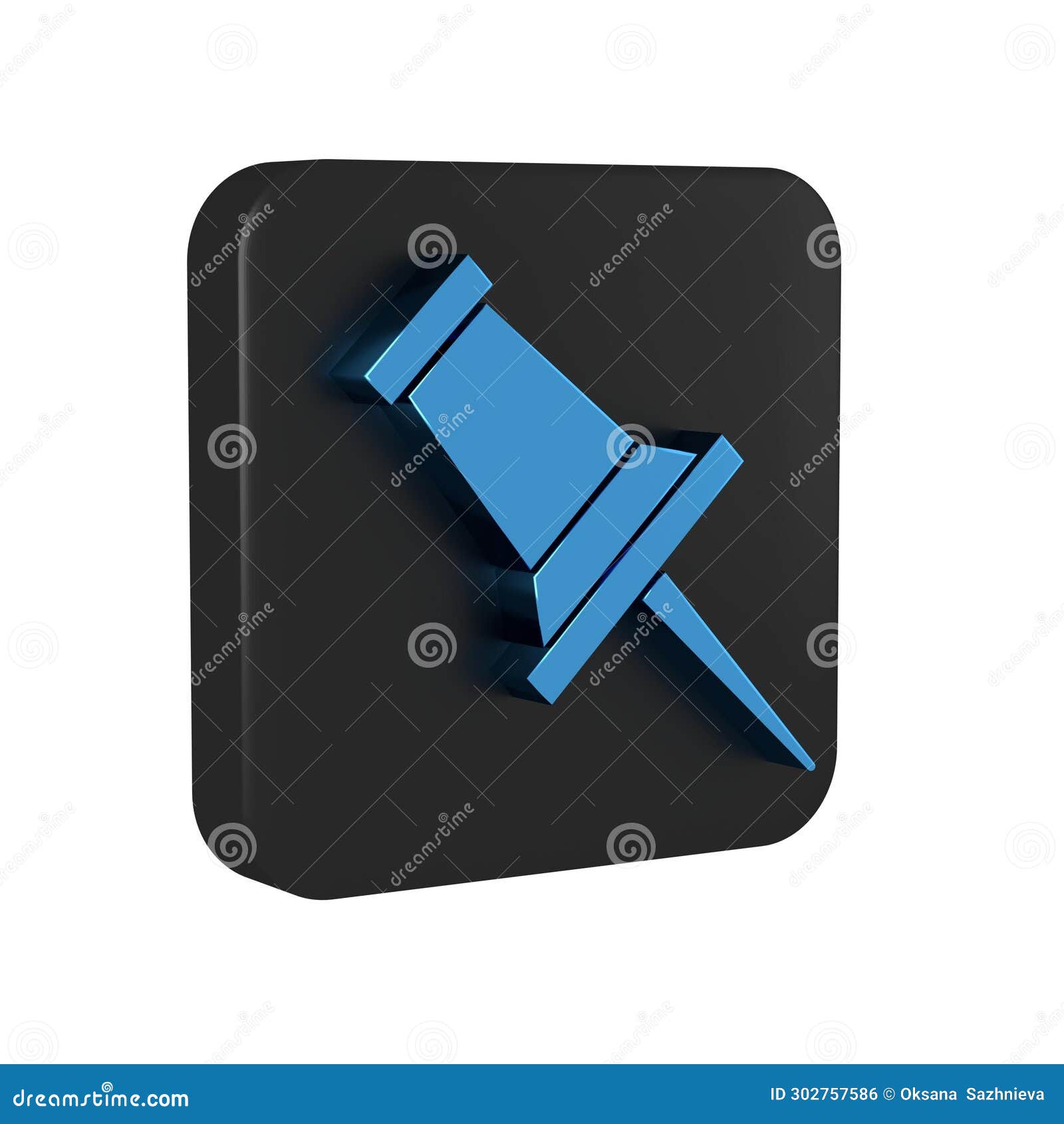 Blue Push Pin Icon Isolated on Transparent Background. Thumbtacks Sign ...