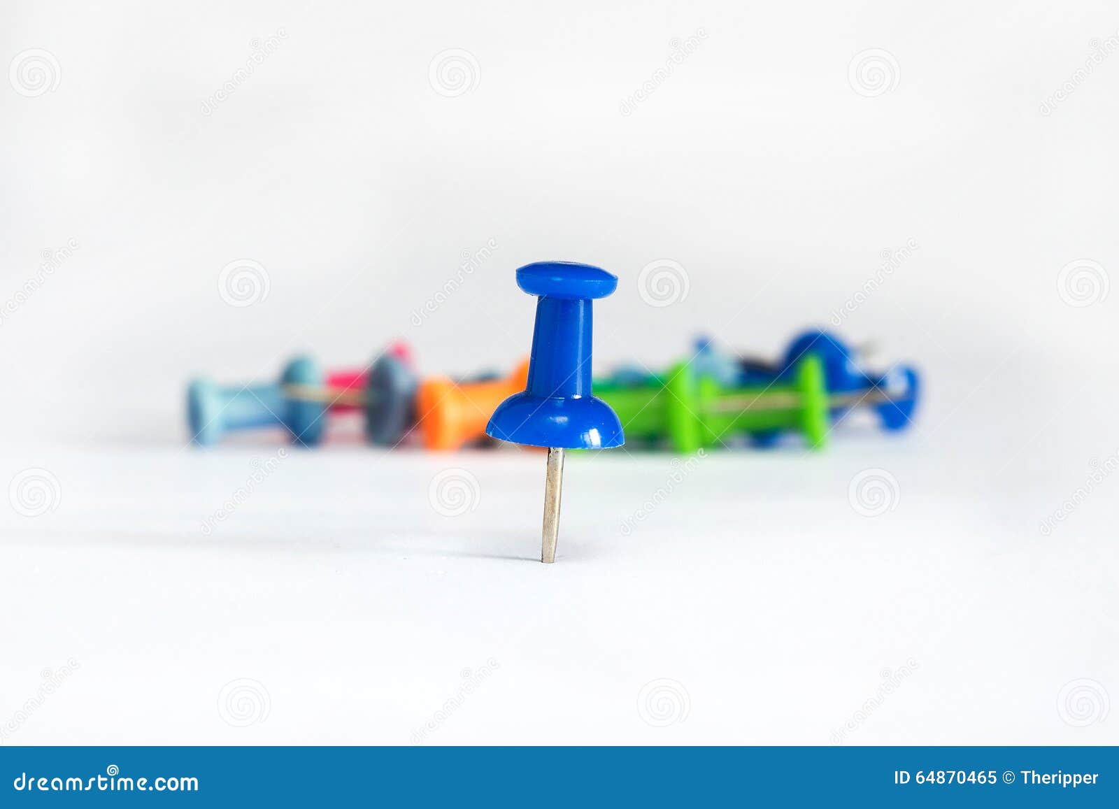 Blue Push Pin Isolated on a White Stock Image - Image of collection ...