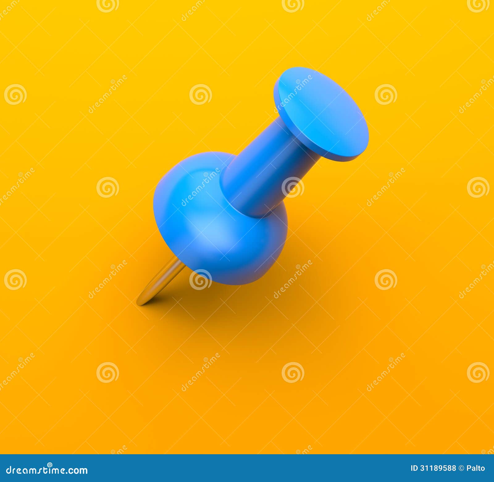 Blue Push Pin on Orange Background Stock Illustration - Illustration of ...