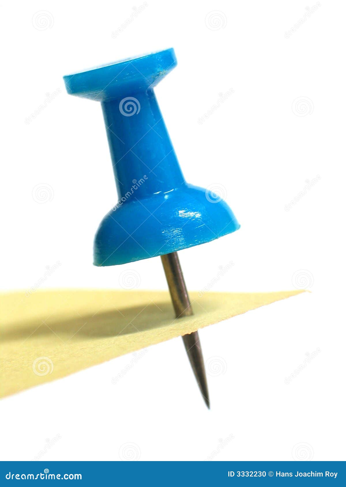 Blue pushpin stock photo. Image of push, office, perforate - 3332230