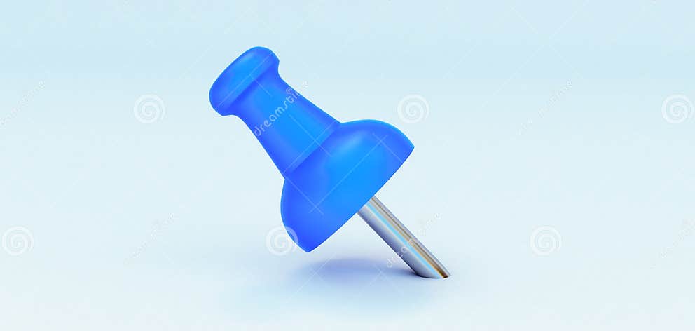 Blue Pushpin Realistic 3d Push Pins Pinned in Different Angles Isolated ...