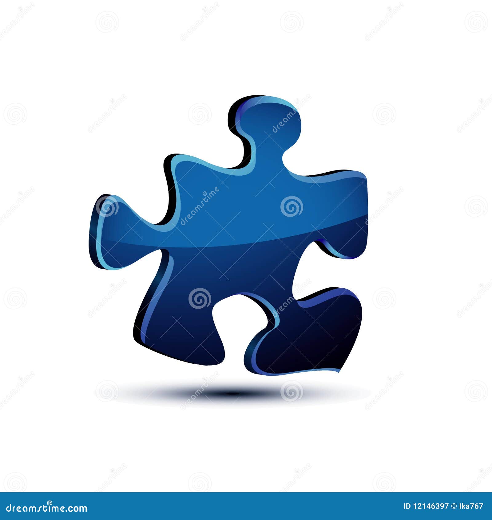 Blue puzzle stock vector. Illustration of shape, solution - 12146397