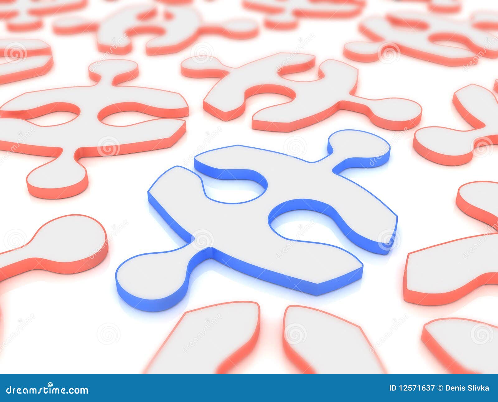 Blue puzzle stock illustration. Illustration of concept - 12571637