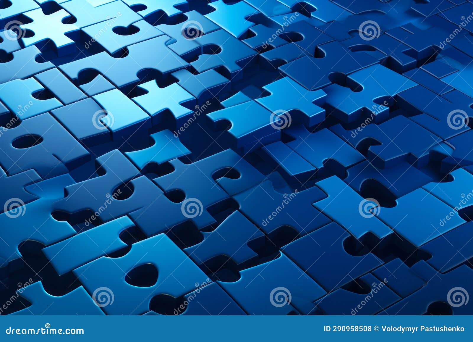 Blue Puzzle Piece Background with Lot of Missing Pieces. Generative AI ...