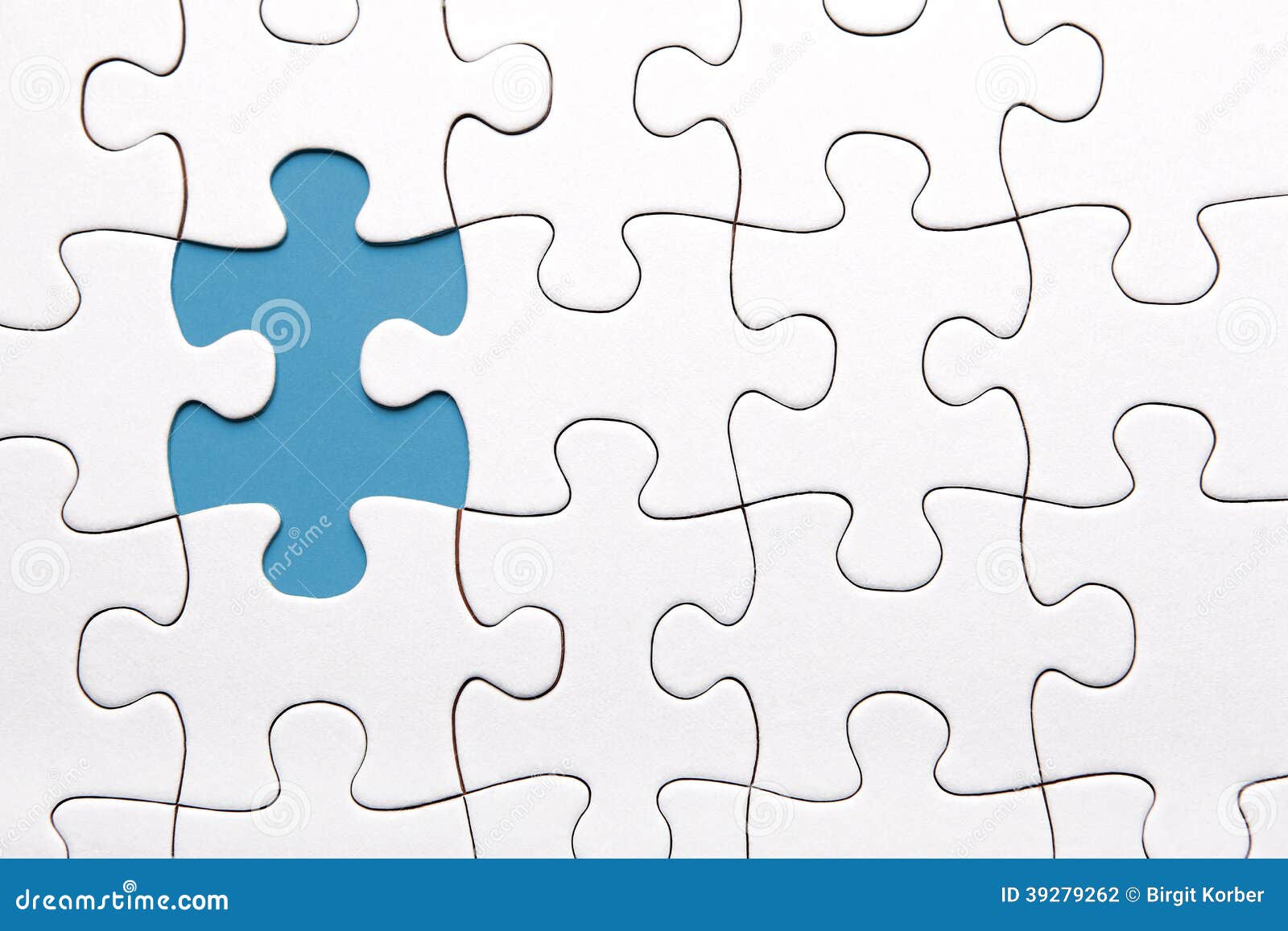 Blue puzzle piece missing stock photo. Image of help - 39279262