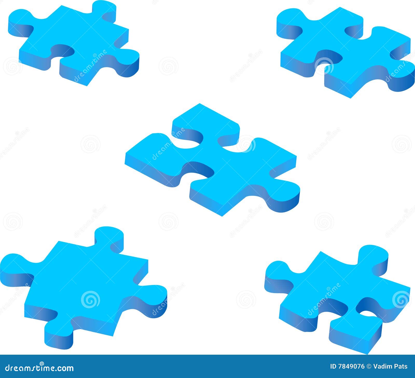Blue puzzle pieces stock vector. Illustration of graphic - 7849076