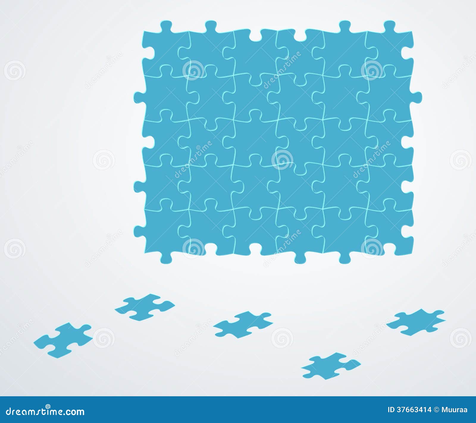 Blue puzzle pieces stock vector. Illustration of pattern - 37663414