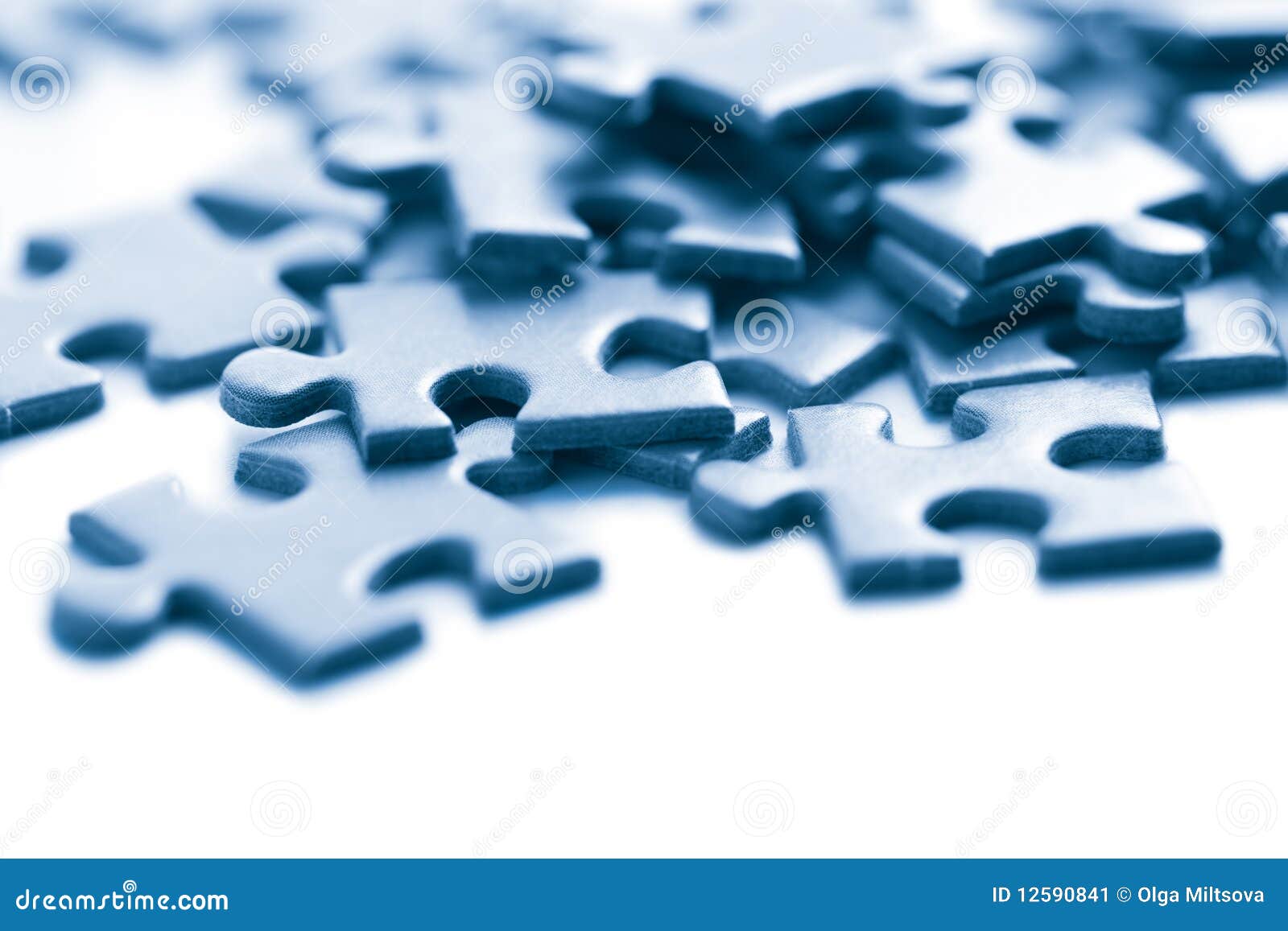 Blue Puzzle Pieces Isolated Stock Image - Image of difficulty, jigsaw ...
