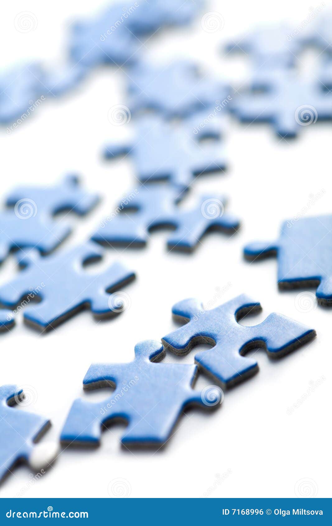 Blue Puzzle Pieces Isolated Stock Photo - Image of metaphor, connection ...