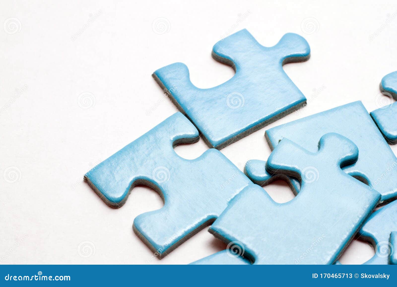 Blue Puzzle Pieces on White Background Stock Image - Image of ...
