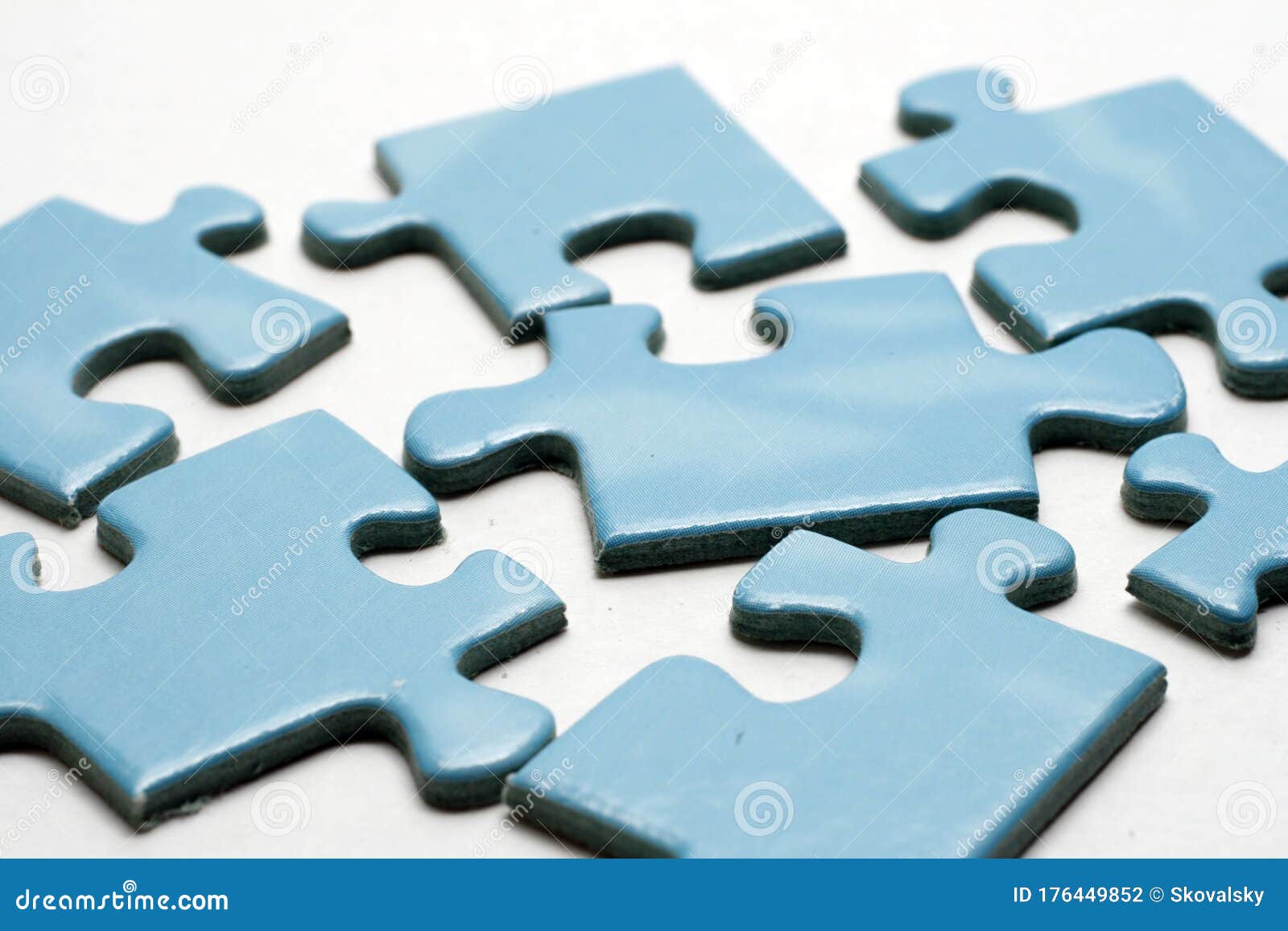Blue Puzzle Pieces on White Background Stock Photo - Image of jigsaw ...
