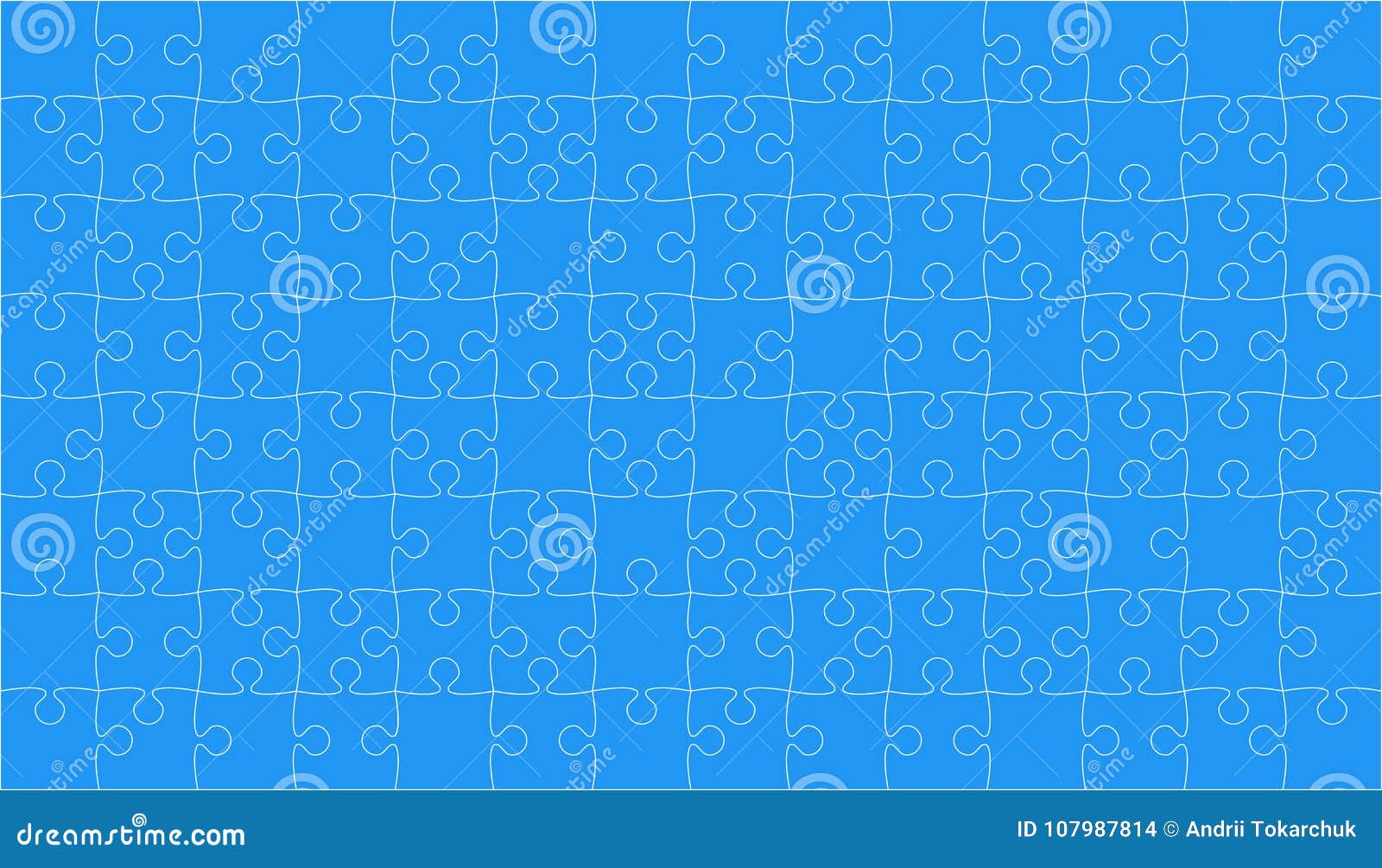 Blue Puzzles Pieces Jigsaw - Vector Background. Stock Vector ...