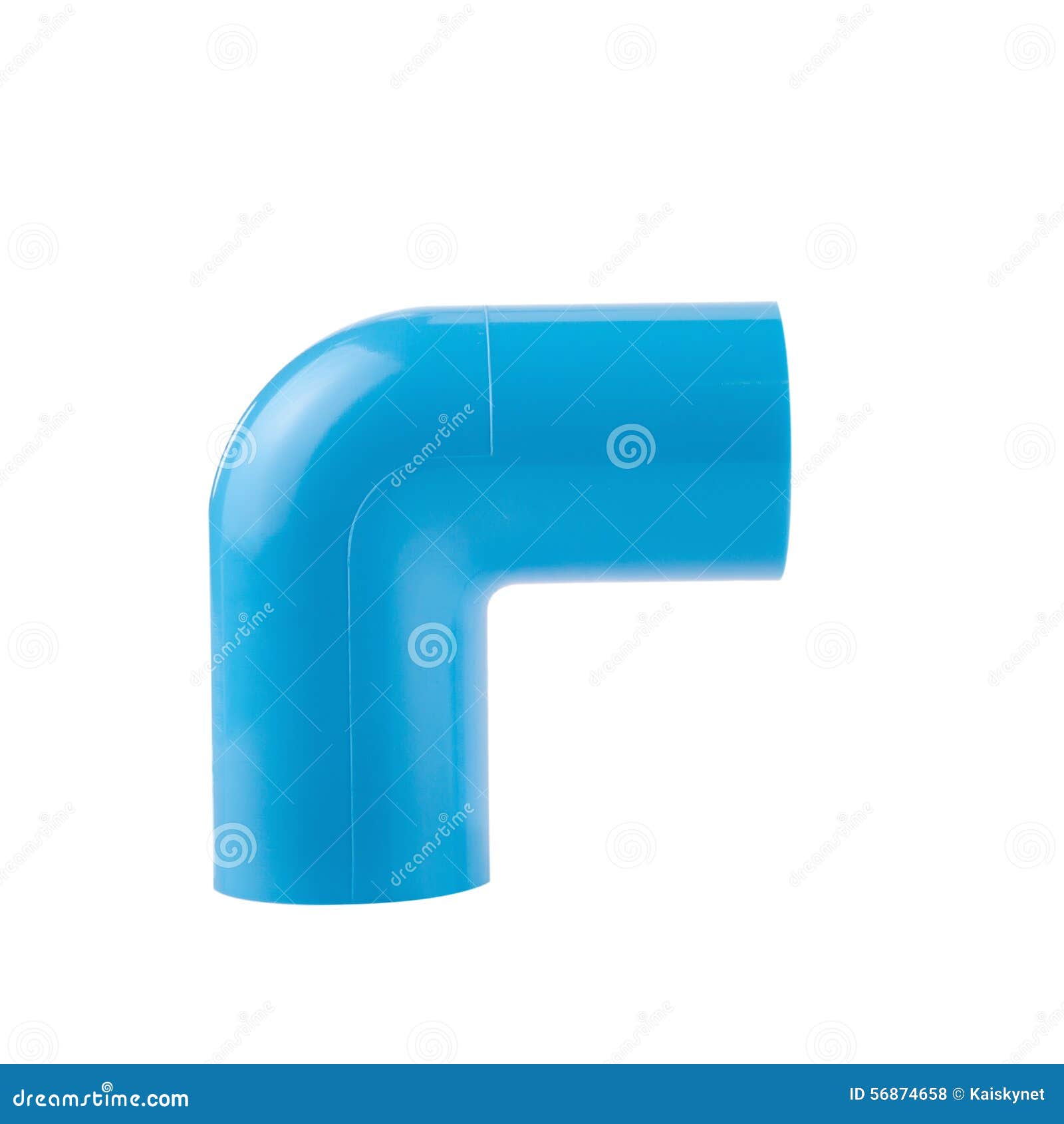 Blue Pvc Pipe Connection Isolated on White Stock Photo - Image of ...