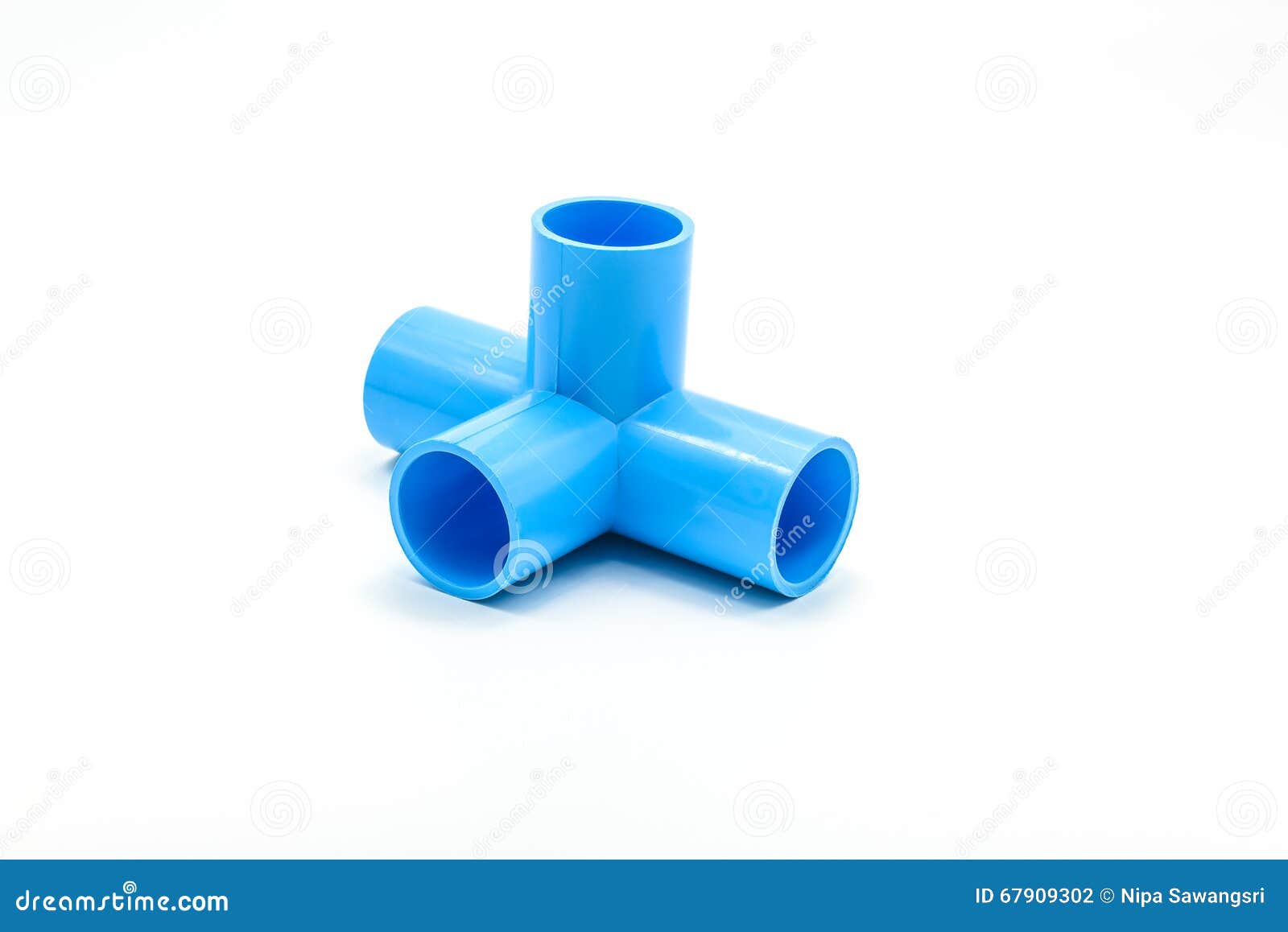 Blue Pvc Pipe Connection with Valve Isolated on White Stock Photo ...