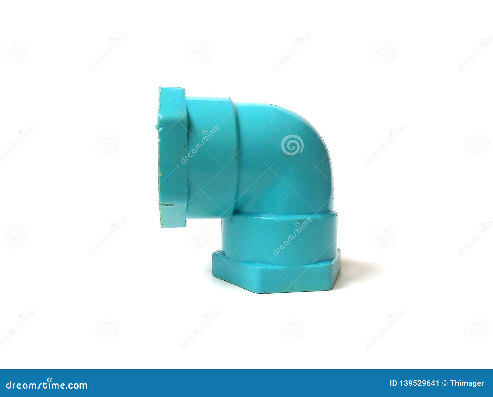 Blue PVC pipe fitting. stock image. Image of decorative - 139529641