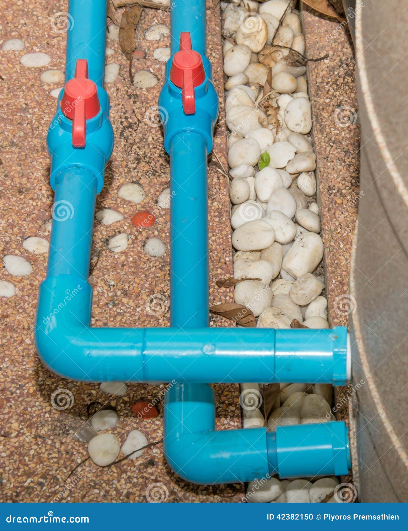 Blue PVC Pipe and Valve To Water Pump Stock Photo - Image of ...
