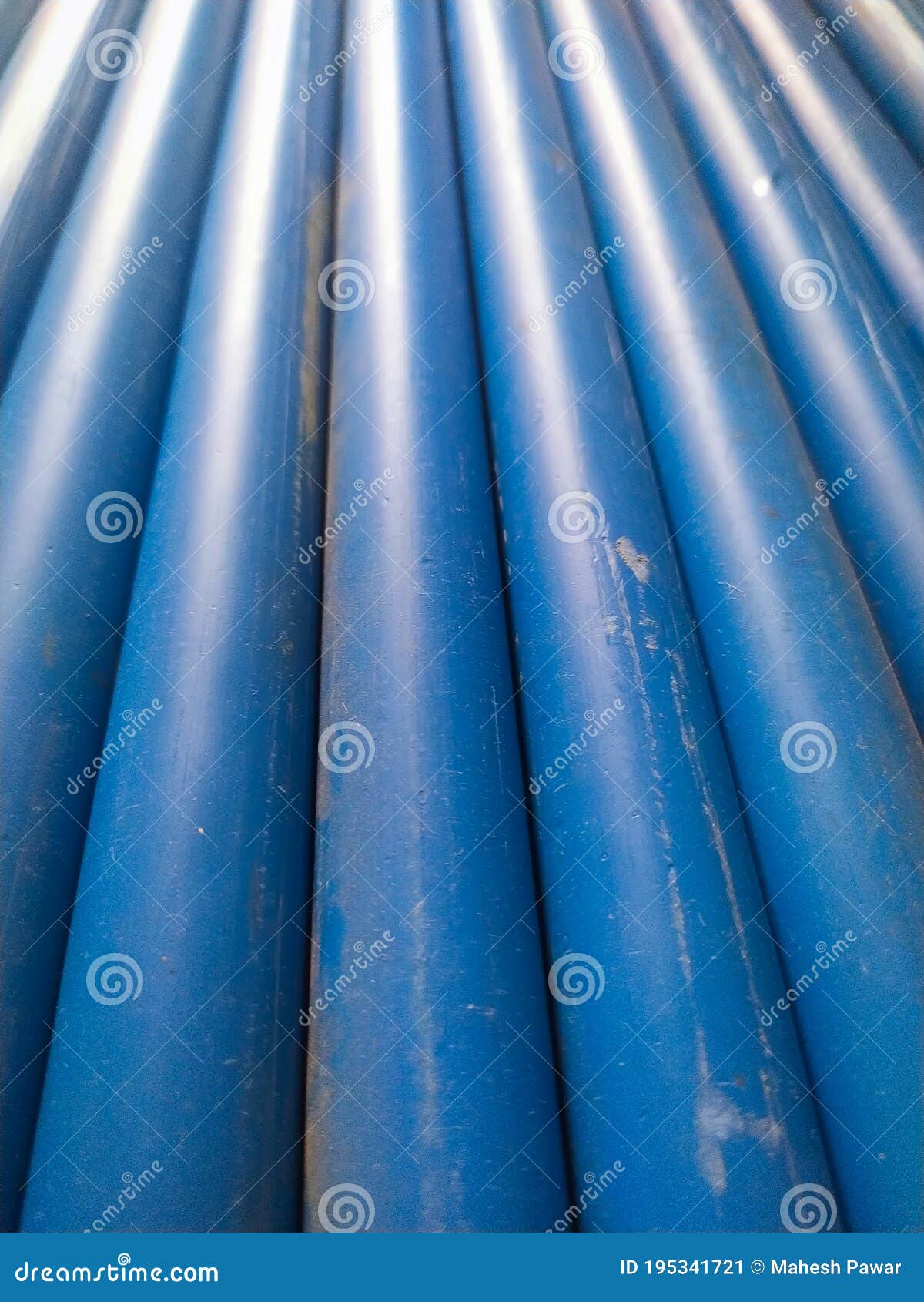 Blue Pvc Residential Pipes Useful in Drainage Stock Image - Image of ...