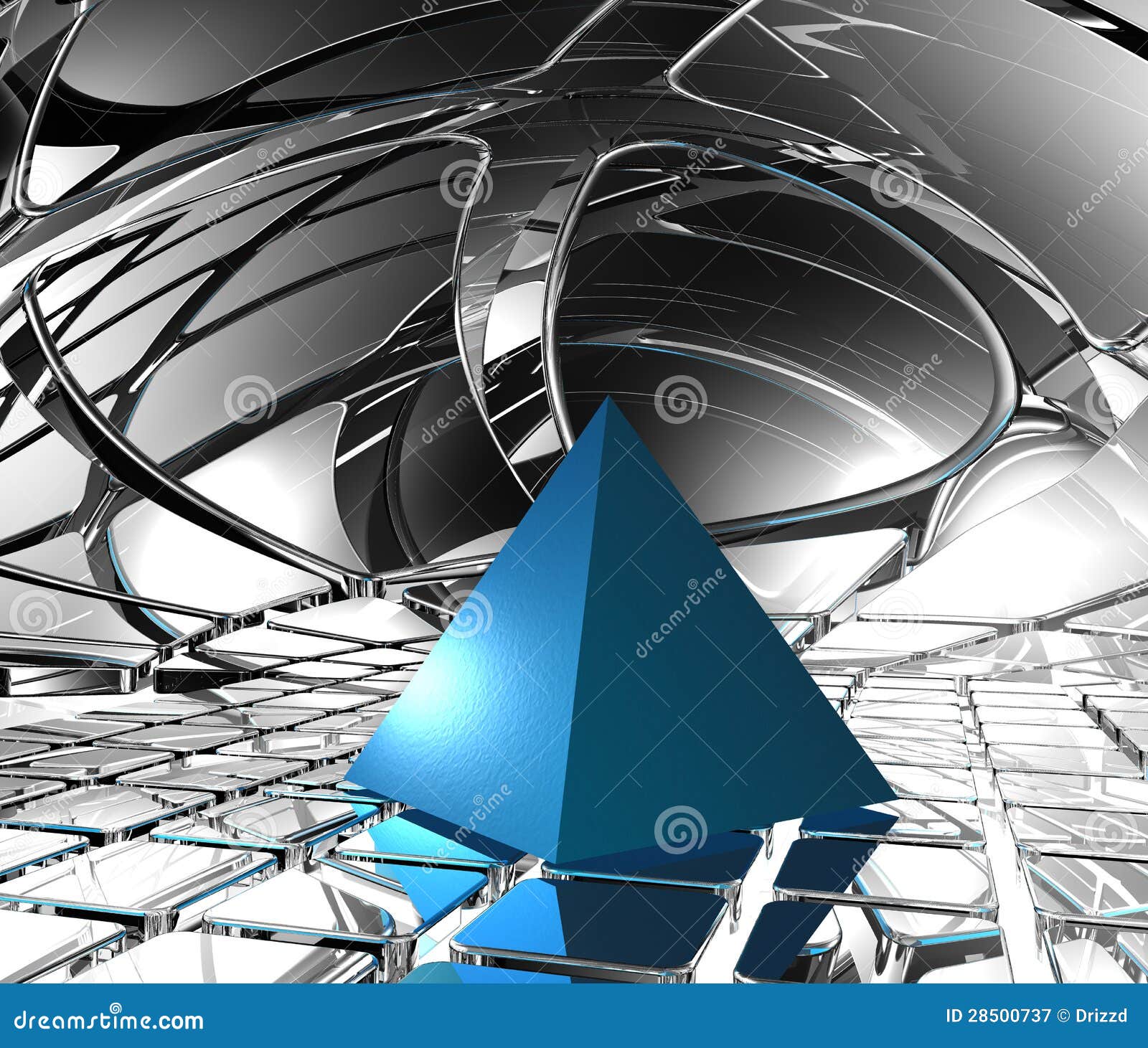Blue pyramid stock illustration. Illustration of geometry - 28500737