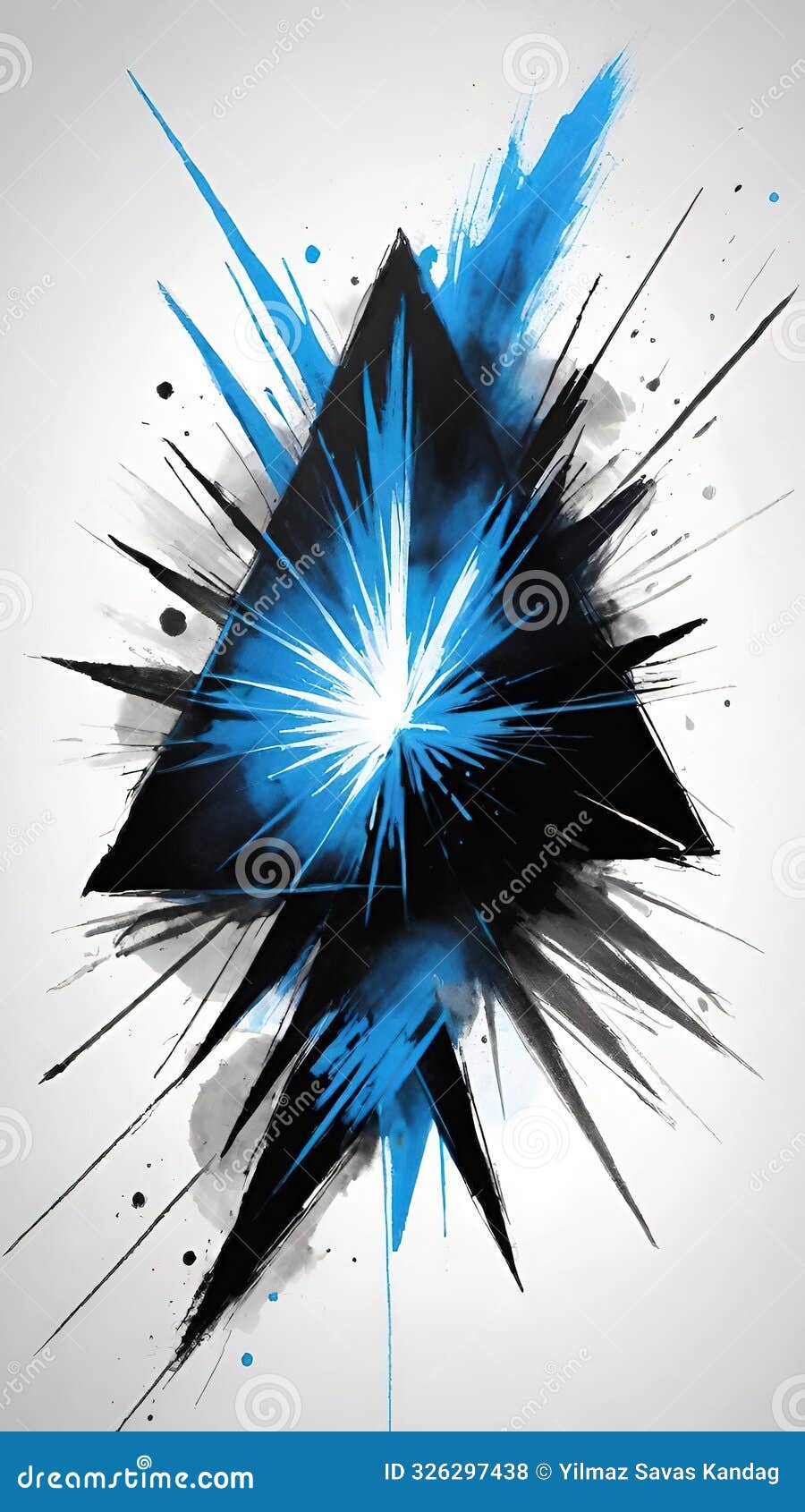 Blue Pyramid Light.the Digital Art.a Glowing Blue Pyramid in the Center ...