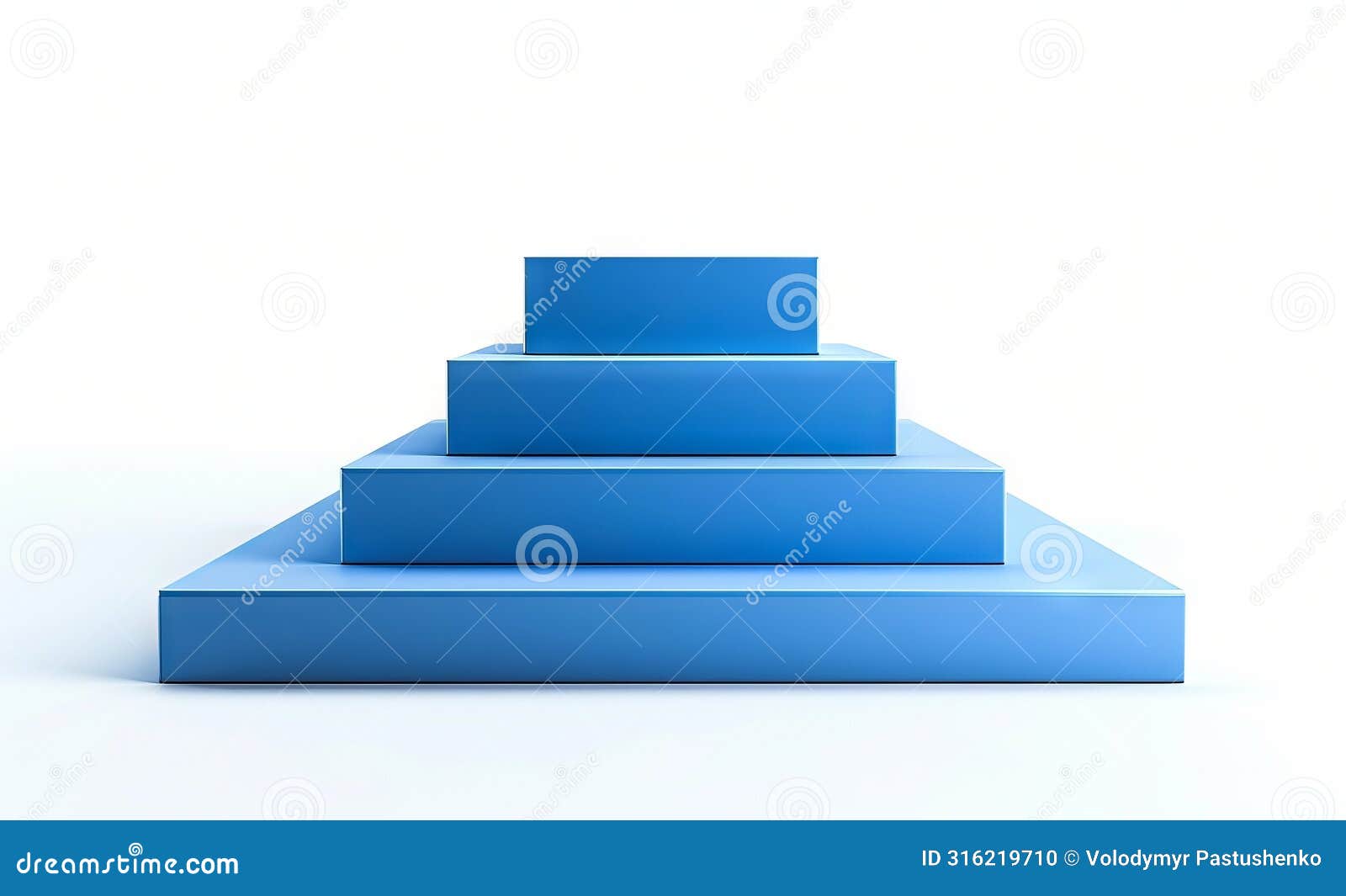 A Blue Pyramid with Three Steps on Top Stock Photo - Image of design ...