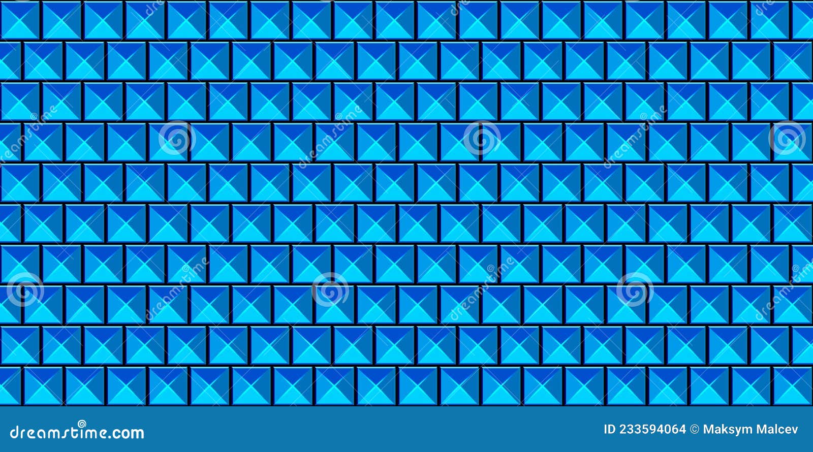 Blue Pyramids, Geometric Mesh Background. Dark Blue Horizontal Backdrop ...