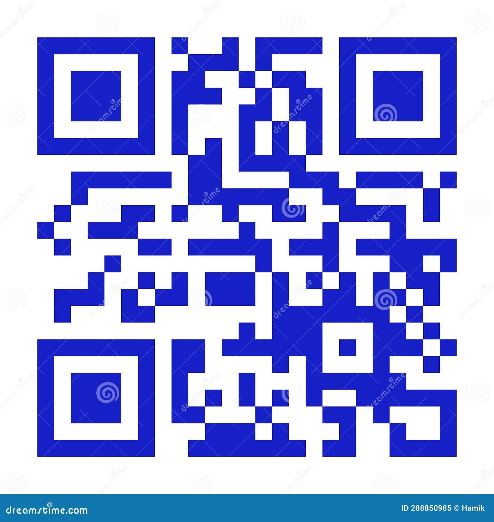 Blue QR code stock illustration. Illustration of mobile - 208850985
