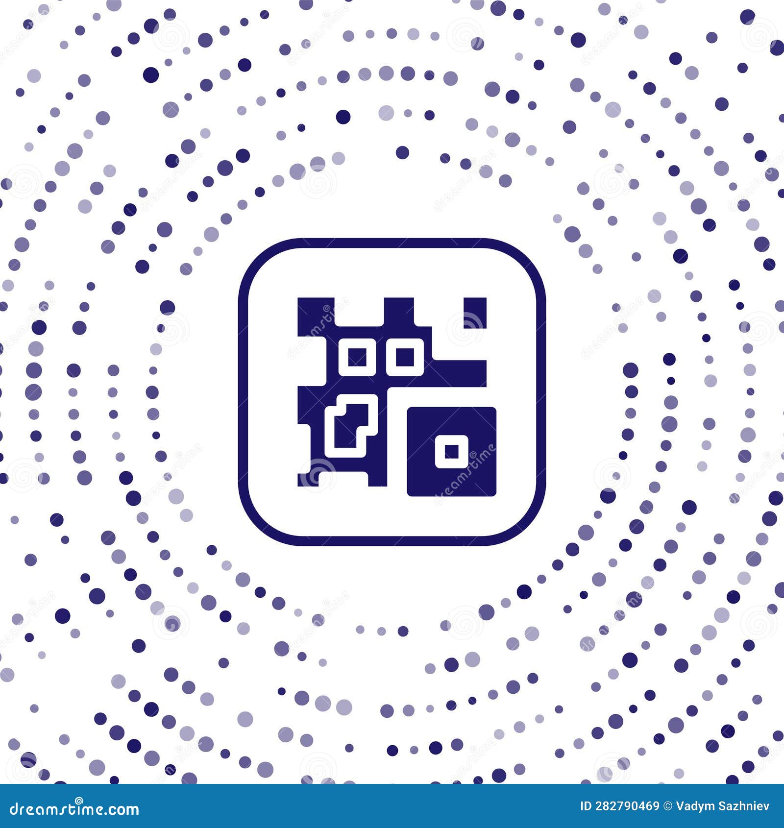 Blue QR Code Sample for Smartphone Scanning Icon Isolated on White ...