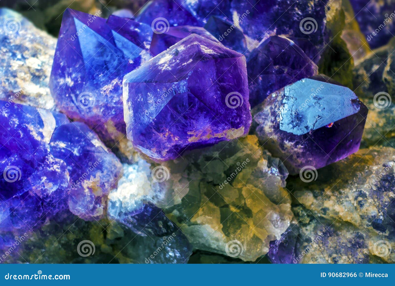 Blue Quartz and Other Crystals Stock Photo - Image of faceted, crystal ...