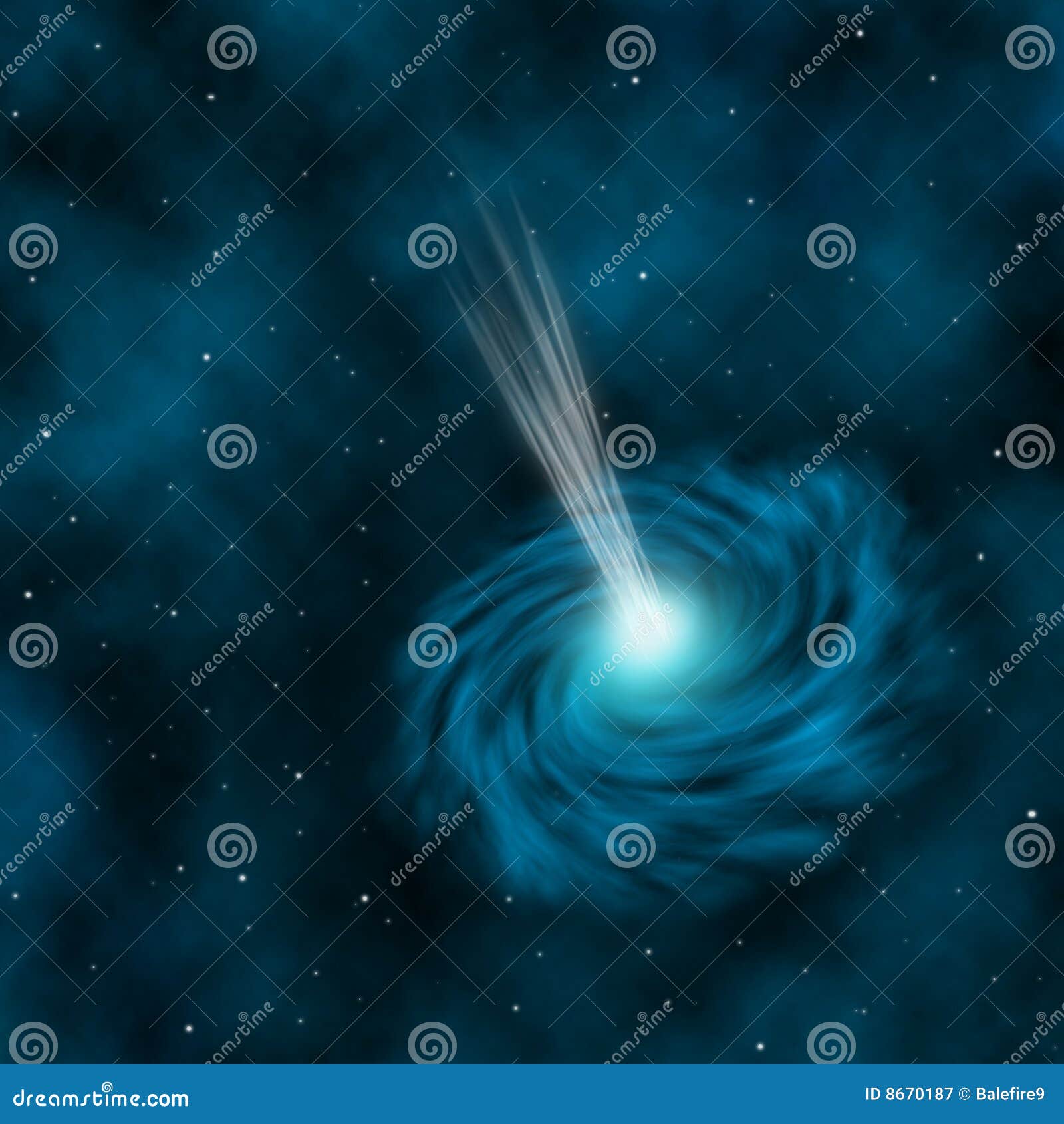 Blue Quasar stock illustration. Illustration of hole, galactic - 8670187