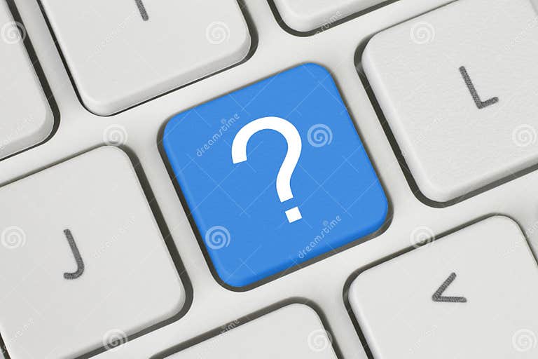 Blue question button stock photo. Image of concept, keypad - 36591162