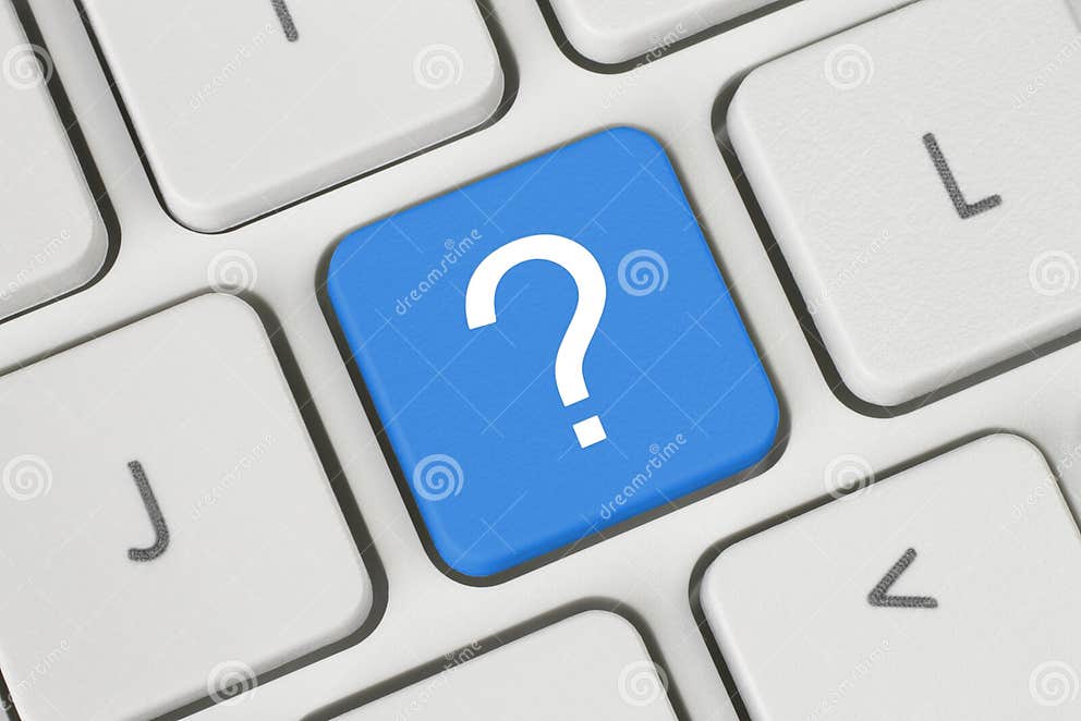 Blue question button stock photo. Image of concept, keypad - 36591162