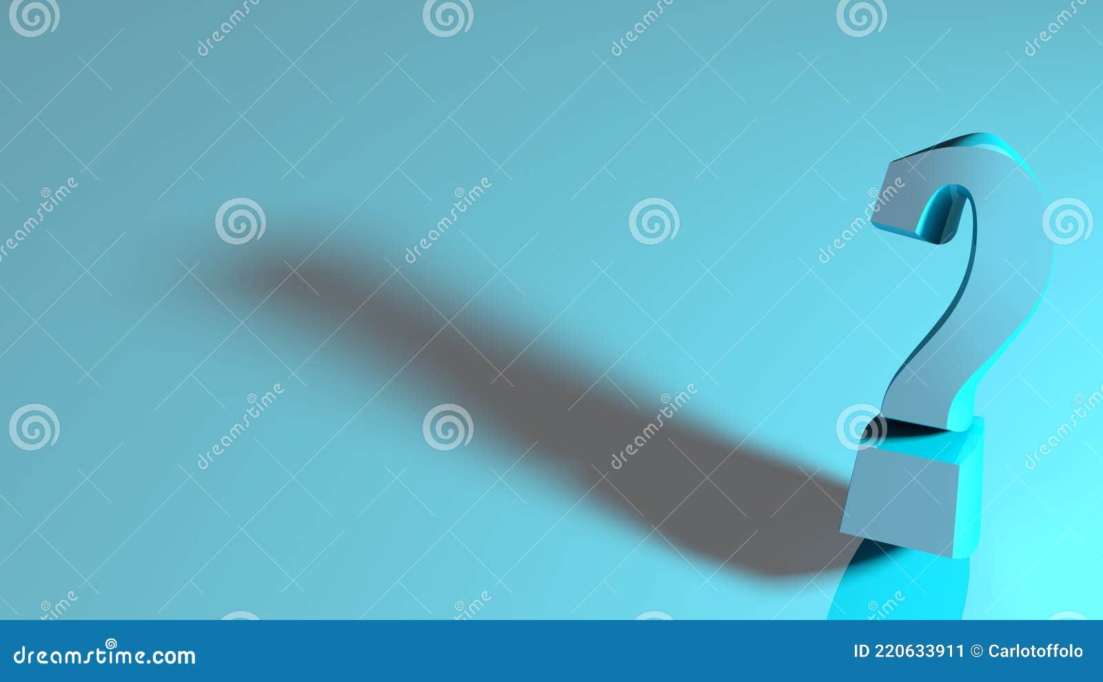 Blue Question Mark on Blue Background - 3D Rendering Illustration Stock ...
