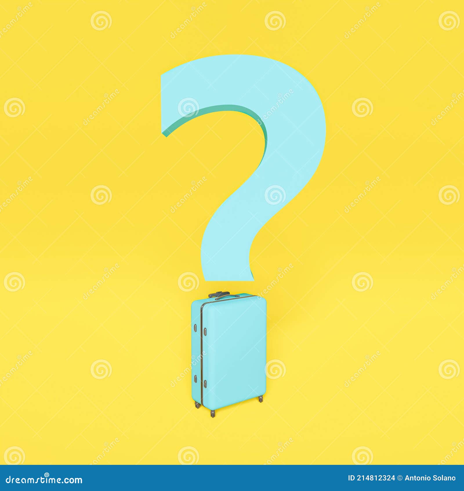 Blue Question Mark with Dot Shaped Suitcase Stock Illustration ...