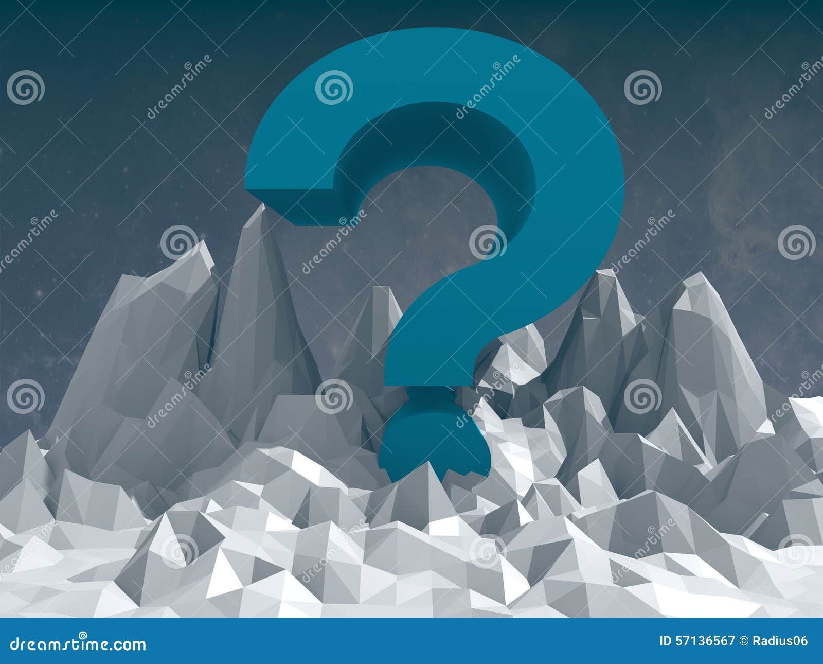 Blue Question Mark Icon on Low Poly Surface Stock Illustration ...
